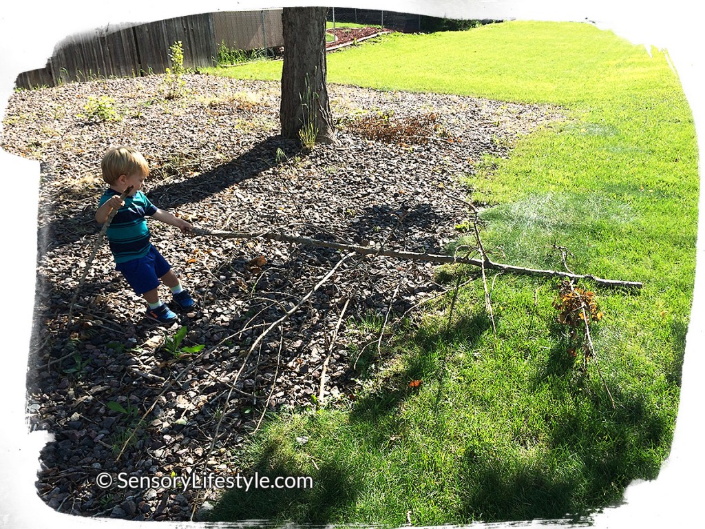 Josh pulling branch » Sensory Lifestyle
